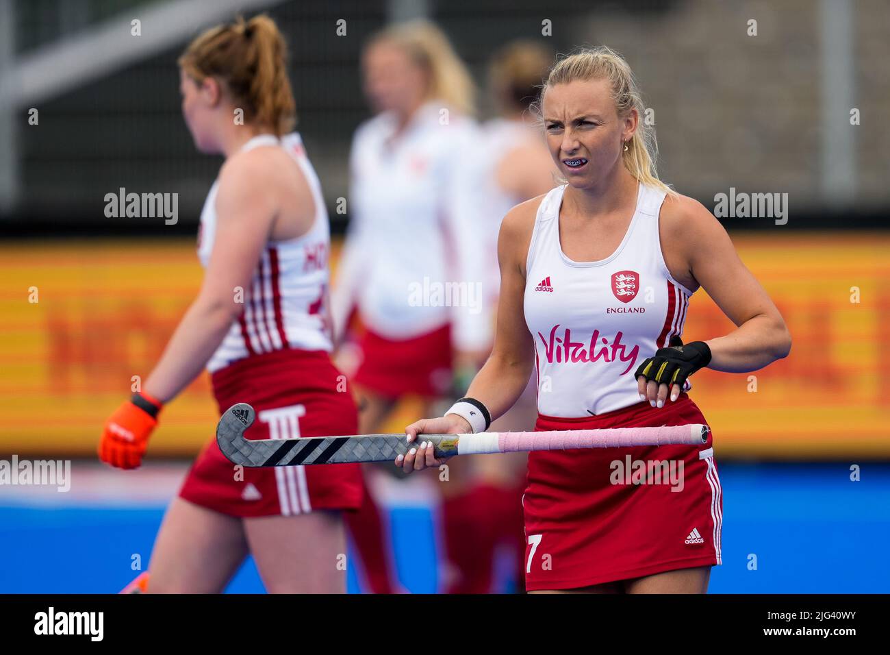 AMSTELVEEN, NETHERLANDS - JULY 7: Hannah Martin of England during the ...