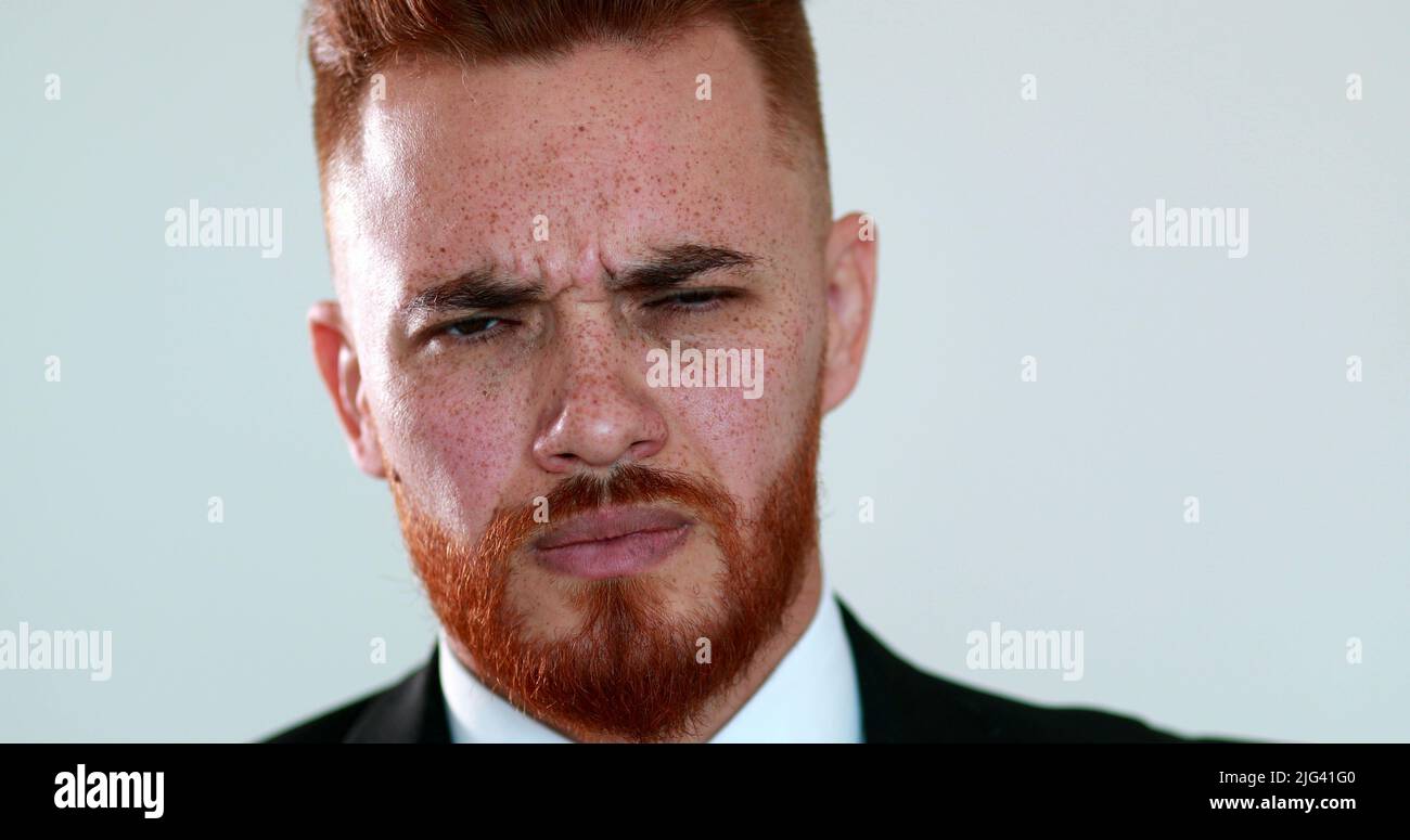 Man unbelief expression shaking hi-res stock photography and images - Alamy