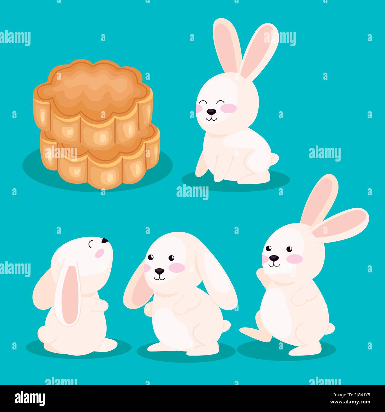 Five rabbits Stock Vector Images - Alamy