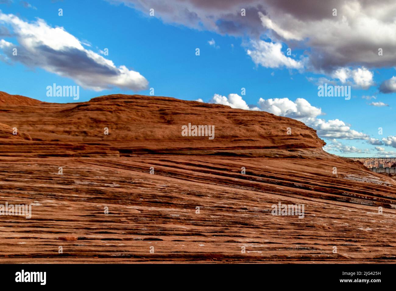 Impressive rock lines under the blue sky, The Chains, Page, Arizona ...