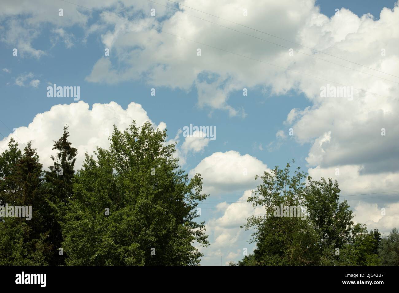 Summer clouds. Celestial landscape. Air masses. Cool weather. Clouds ...