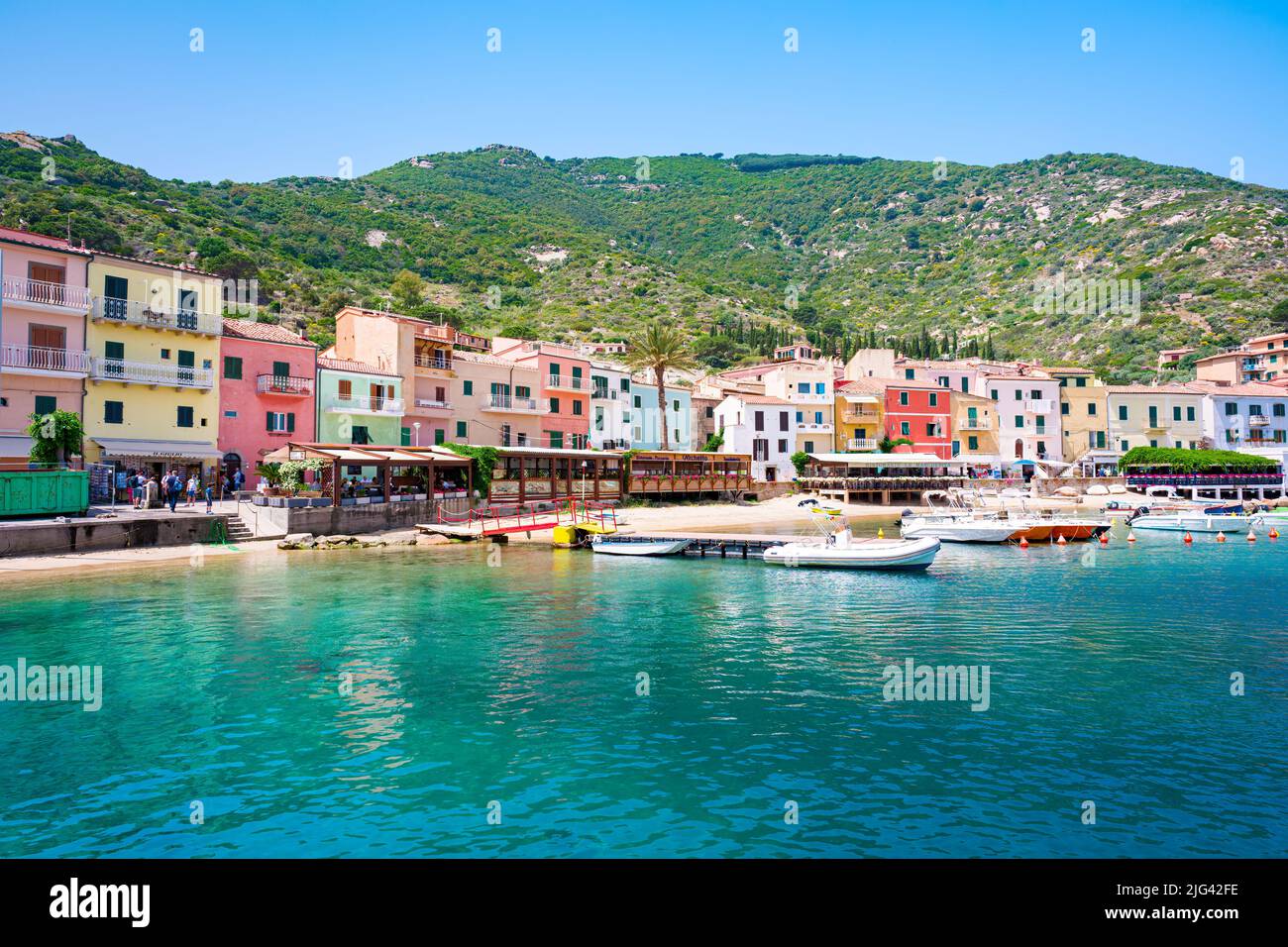 Giglio Porto on the paradise Giglio Island, Tuscany, Italy Stock Photo ...