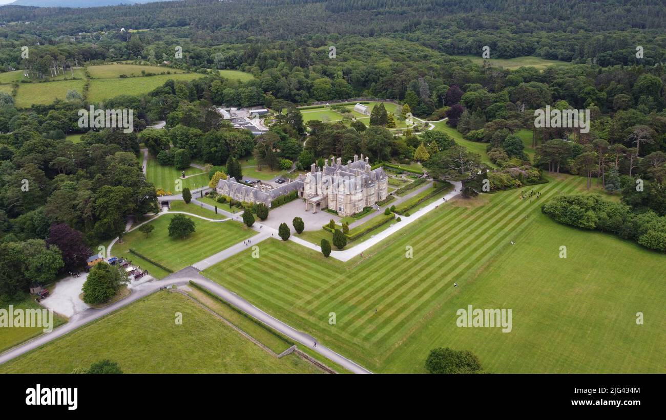Muckross house and gardens ring of Kerry Ireland drone aerial view ...