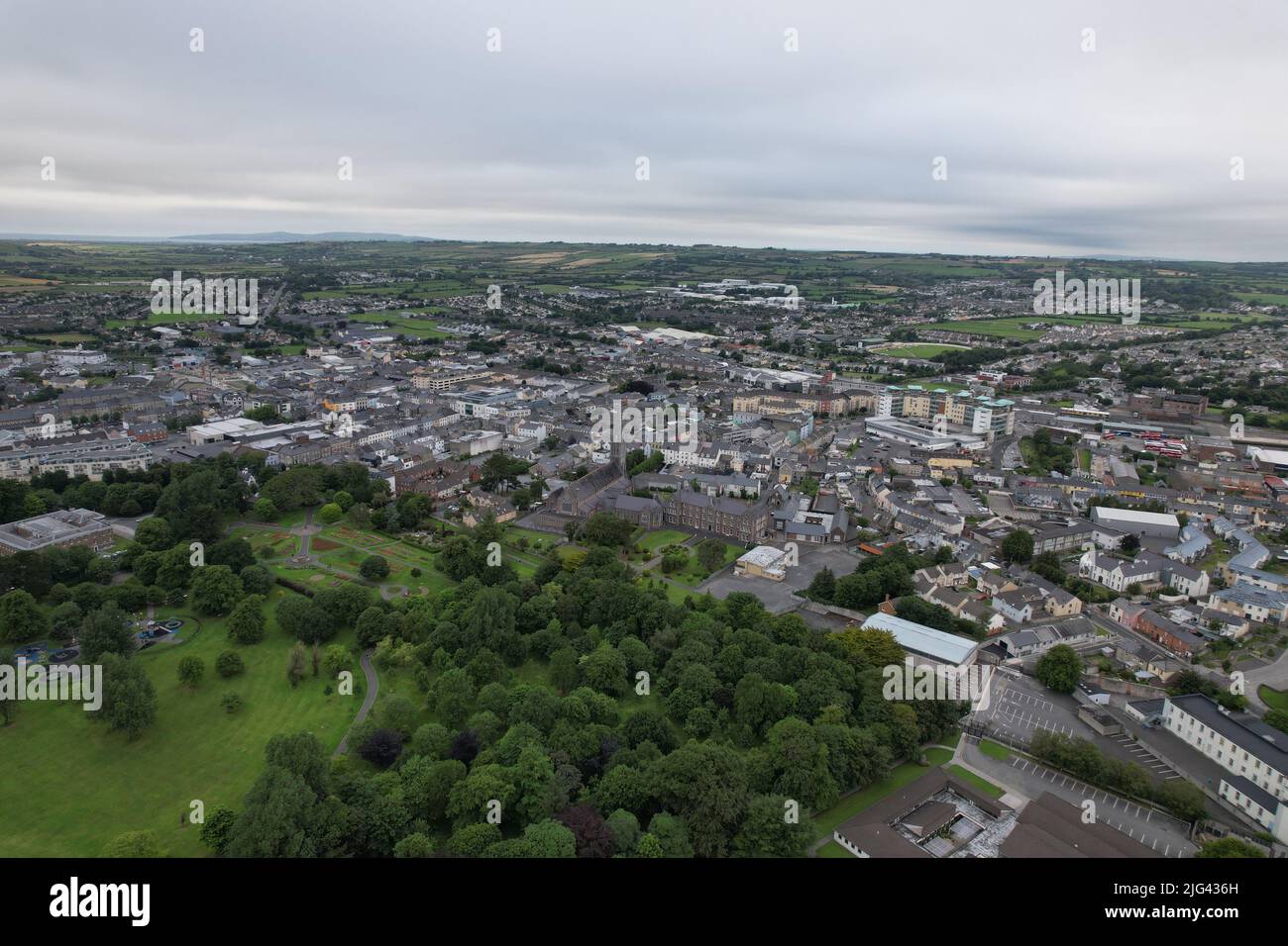 Tralee town centre County Kerry Ireland drone aerial view Stock Photo ...