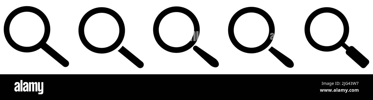 Magnifying glass icon set. Vector illustration isolated on white ...