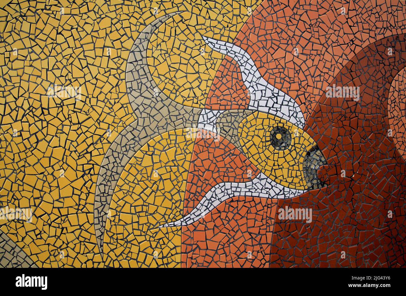 Walls covered with mosaic on the beach, Rive Gauche. Palavas-les-Flots ...