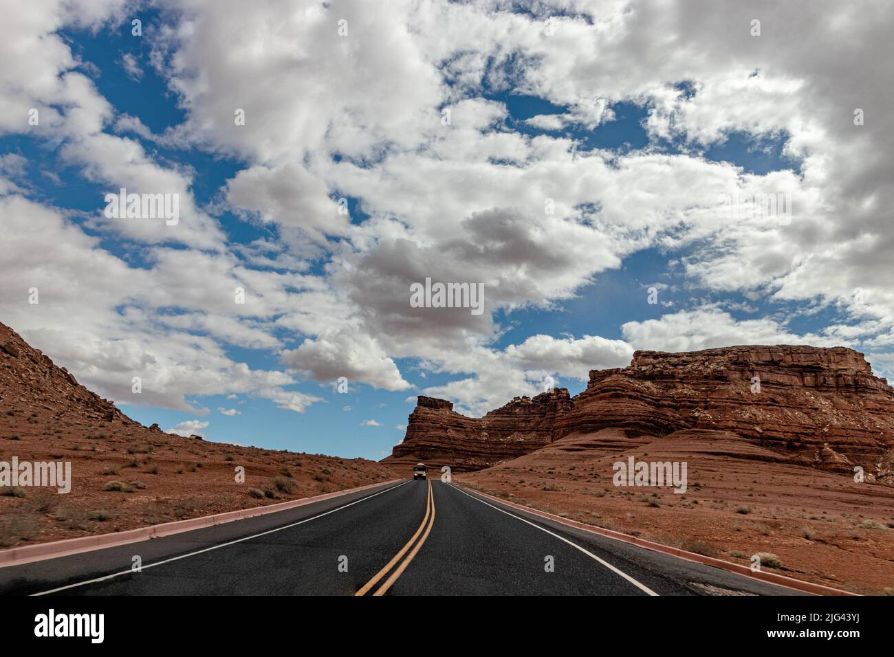 Driving into the mountain range , Vermillion cliff range, Page, AZ, USA ...