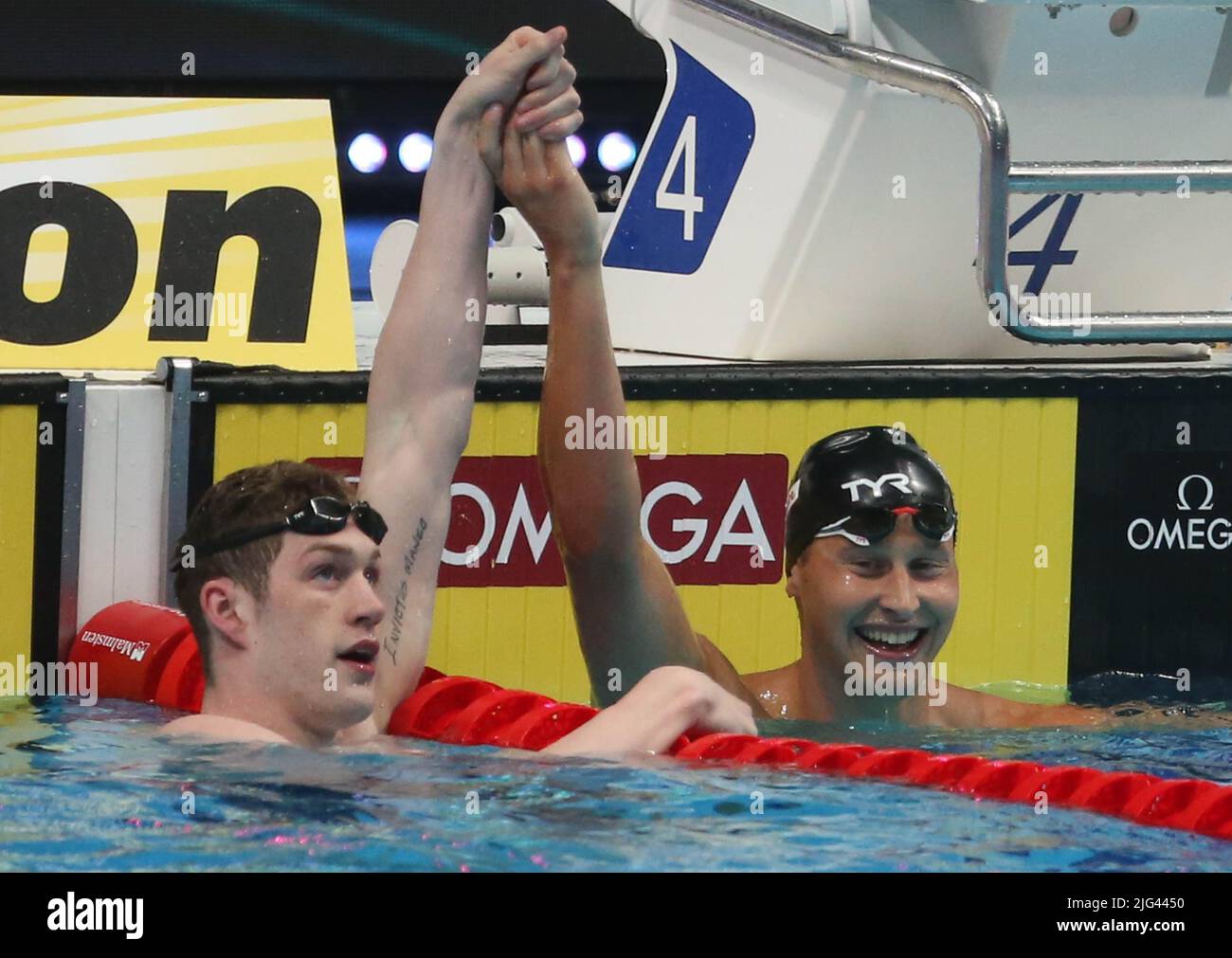 Justin Ress and Hunter Armstrong of USA Finale 50 M Backstroke Men ...