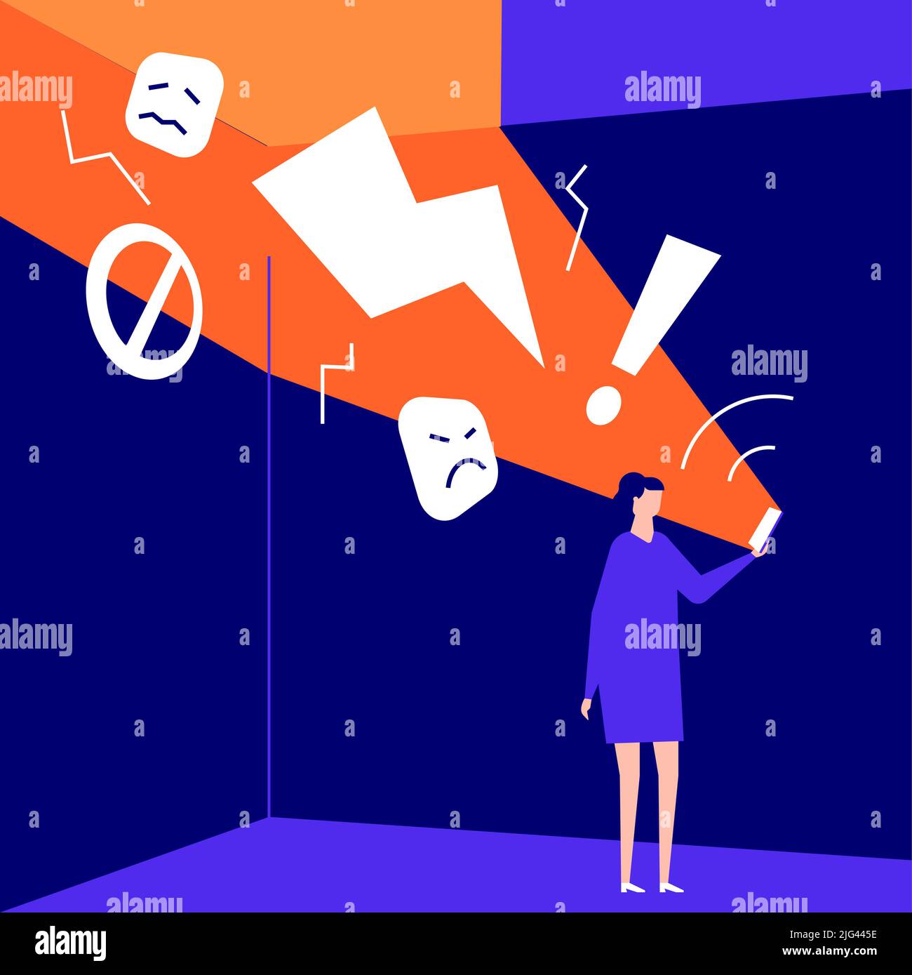 Social media hate - modern colorful flat design style illustration ...