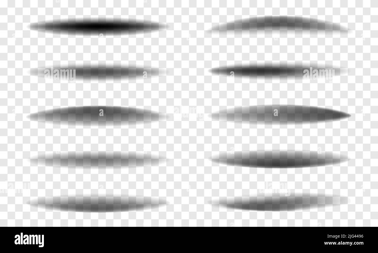 Realistic shadows with soft edges. Vector shadows isolated on ...