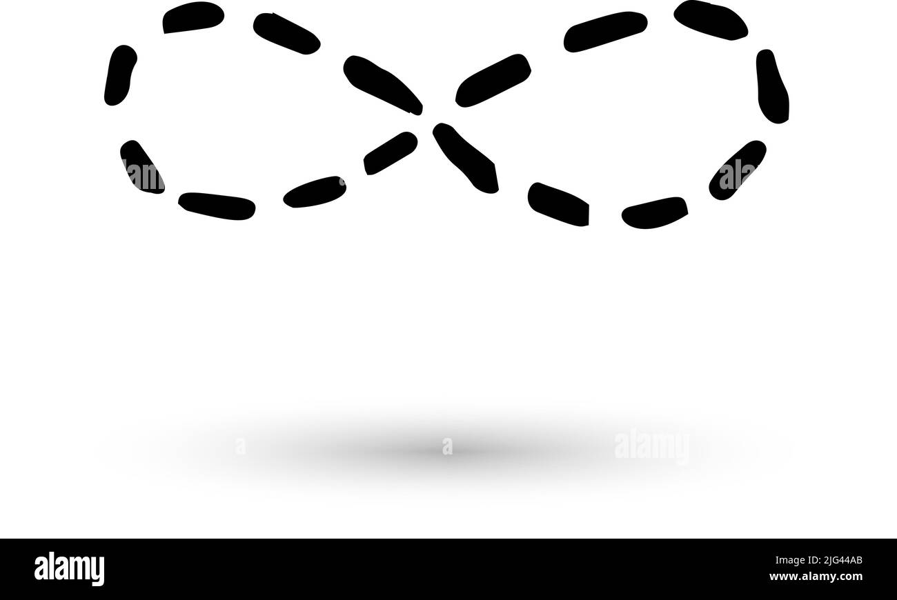 Infinity symbol hand drawn with ink brush. Thin line scribble icon ...