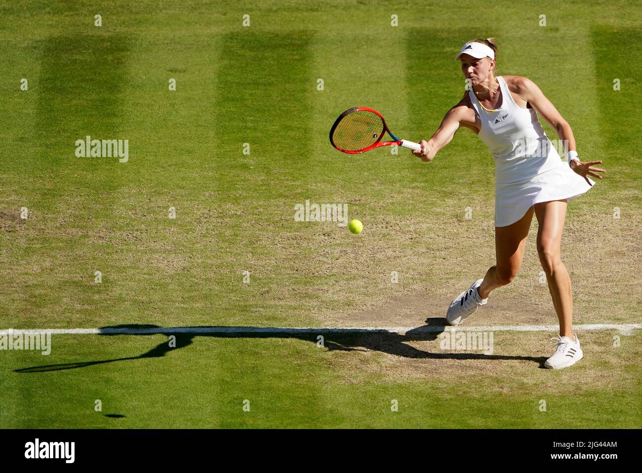 Elena Rybakina in action against Simona Halep during the Ladies Semi ...