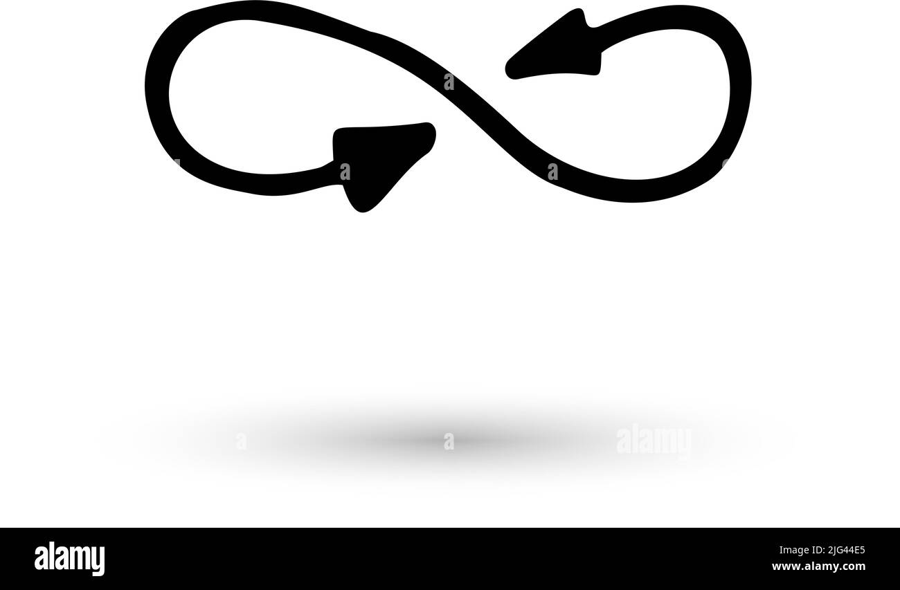 Infinity symbol arrowshand drawn with ink brush Stock Vector Image ...