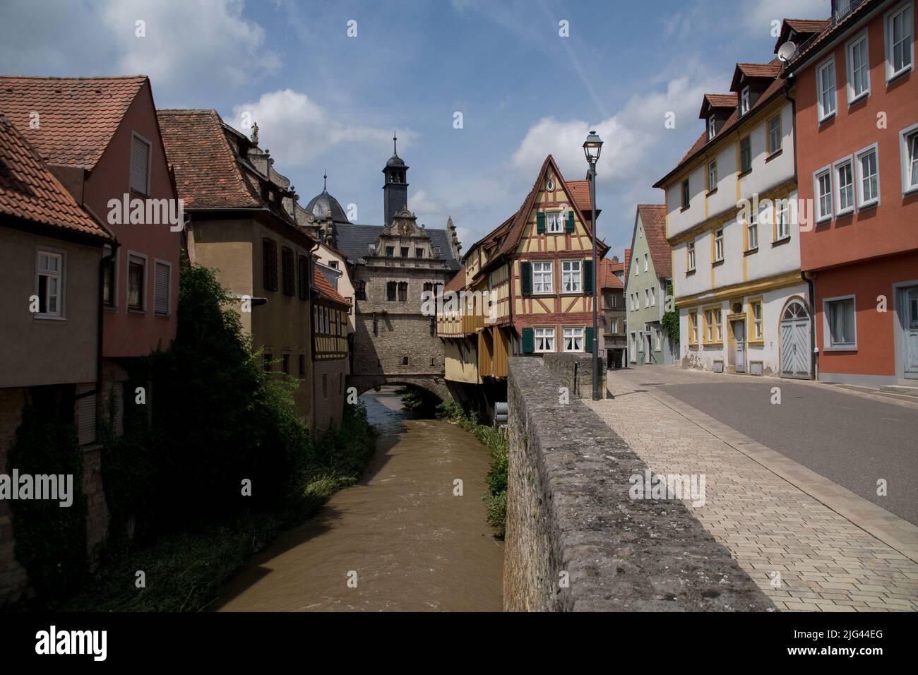 View from the german city Marktbreit with the Malerwinkel Stock Photo ...