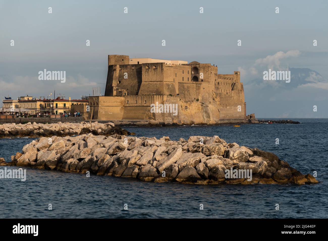 Castel dell'Ovo, the Ovo Castle in Naples, Italy on a beautiful summer ...