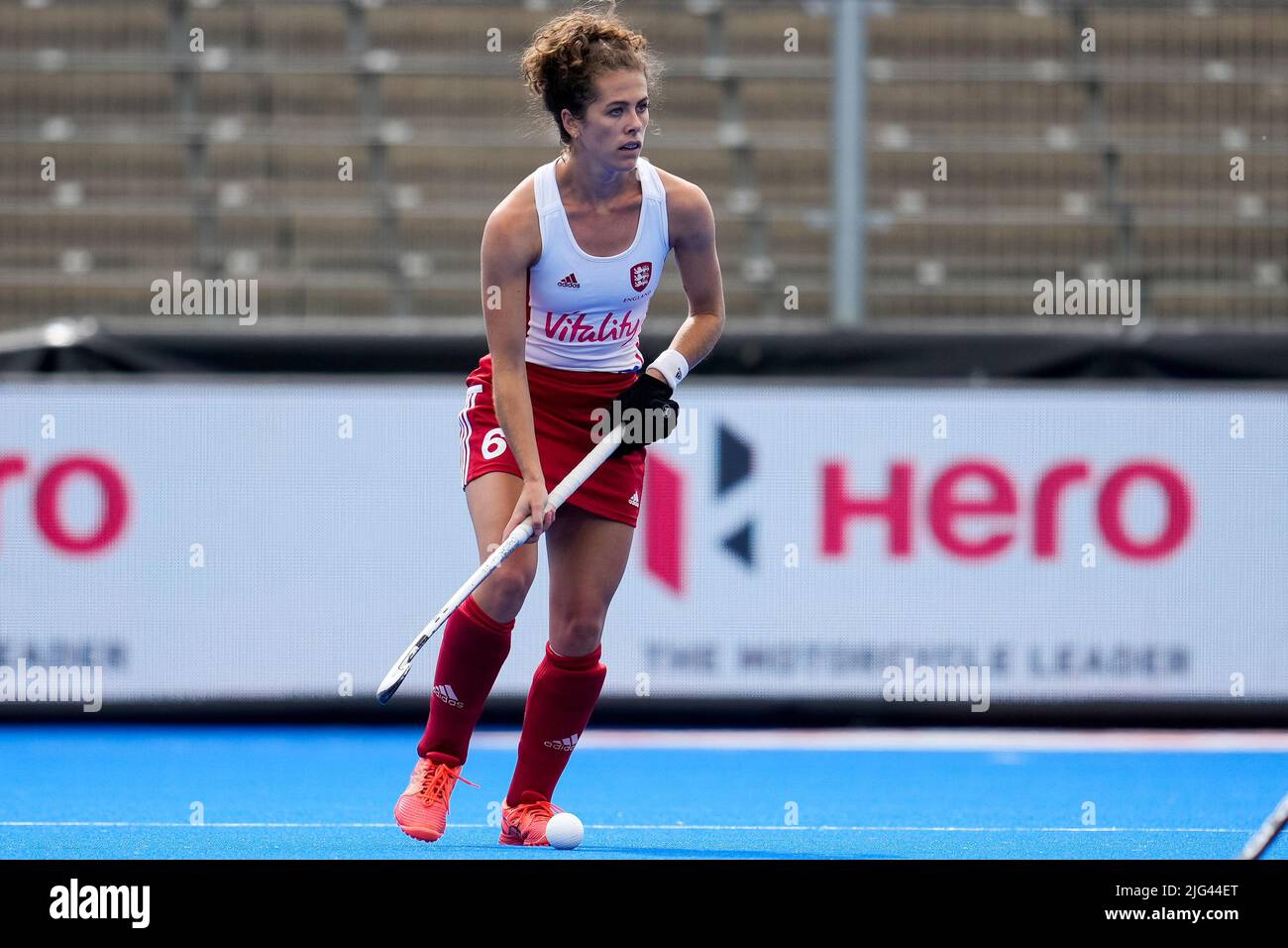 AMSTELVEEN, NETHERLANDS - JULY 7: Anna Toman of England during the FIH ...
