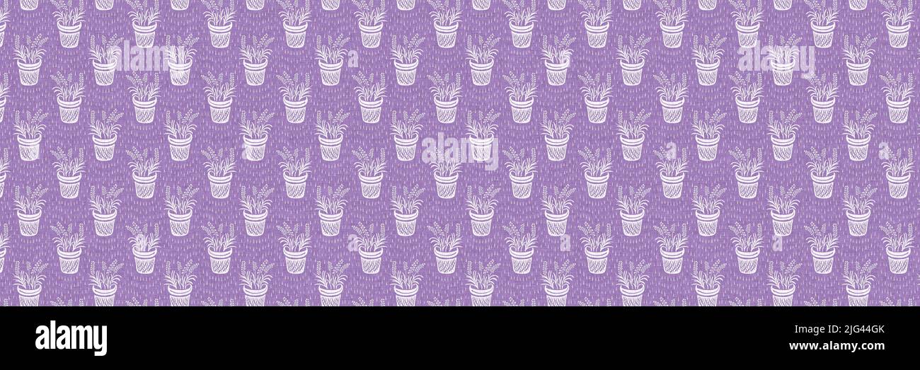 Gender neutral floral flower seamless raster border. Simple purple ...