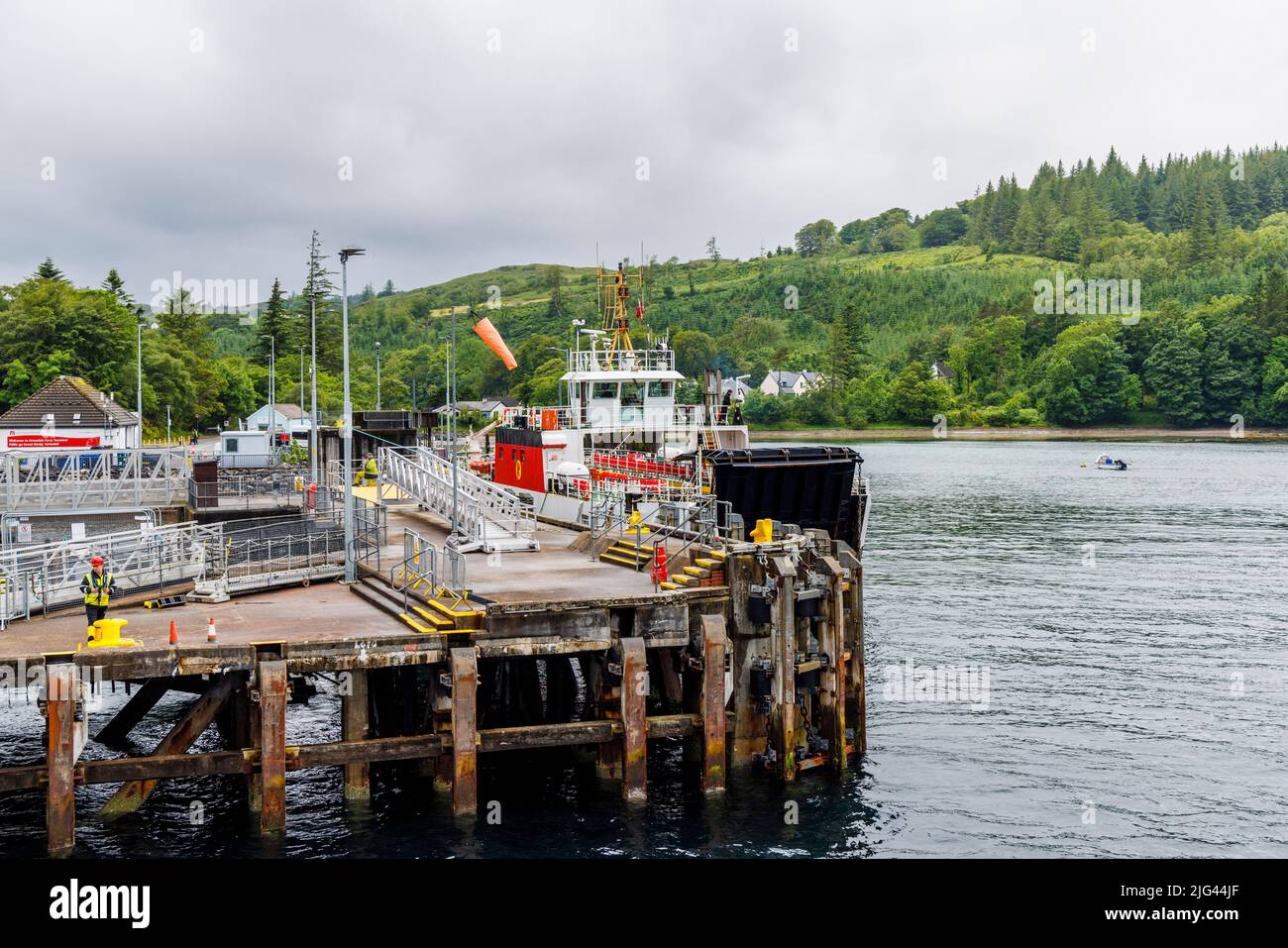 The harbour on the coast of Armadale Sleat on the Sleat Peninsula on ...