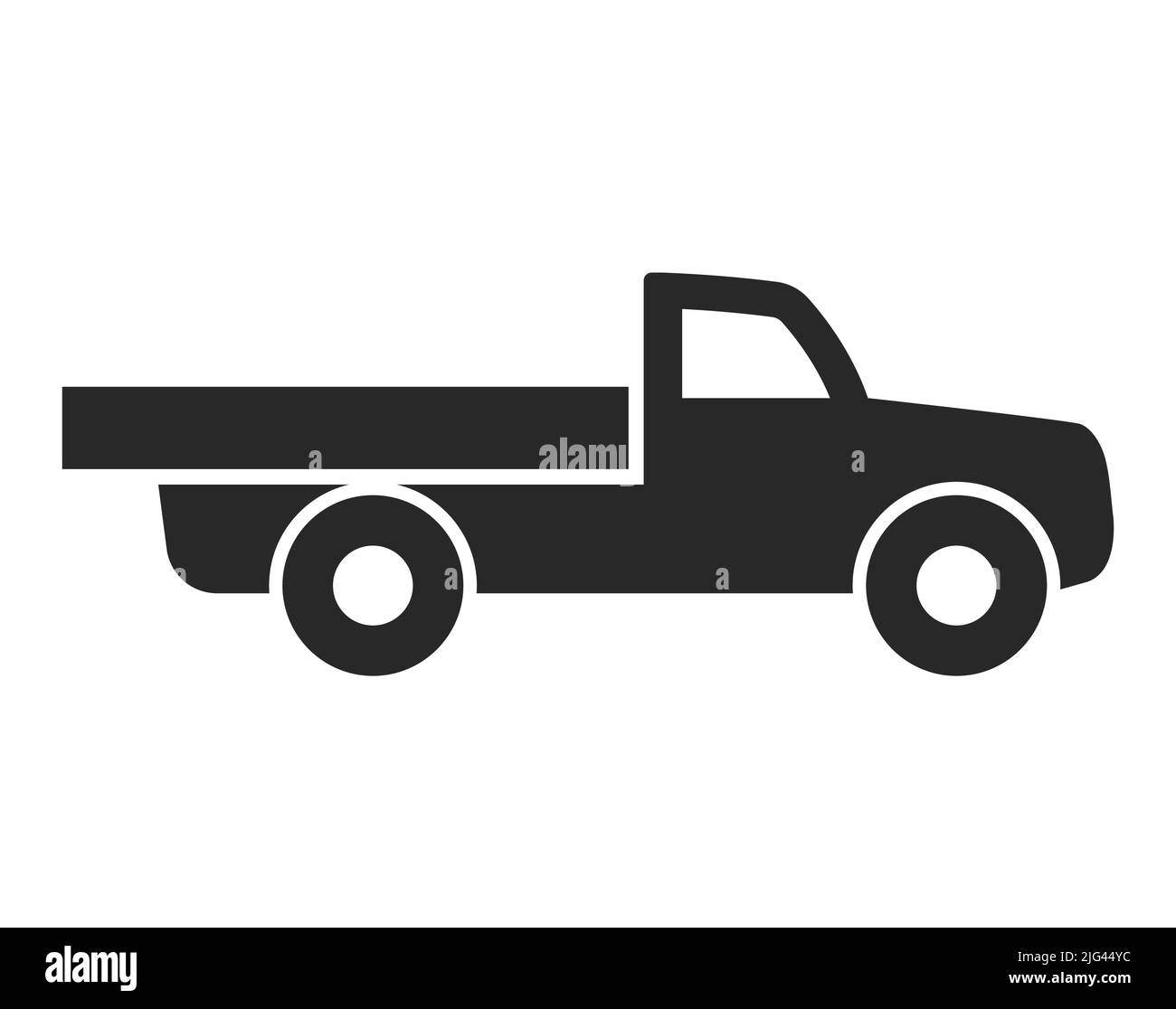 simple pickup truck ute utility car black silhouette side view icon ...