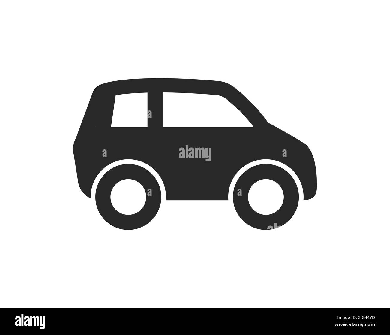 simple small compact car black silhouette side view icon symbol vector ...