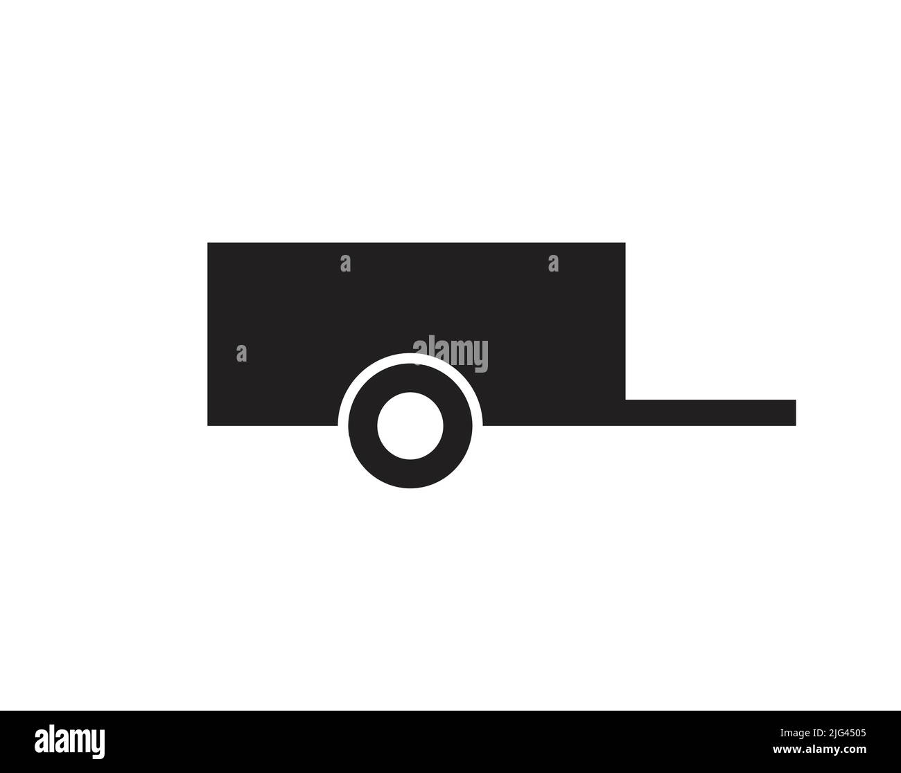 simple trailer black silhouette side view icon symbol vector isolated ...