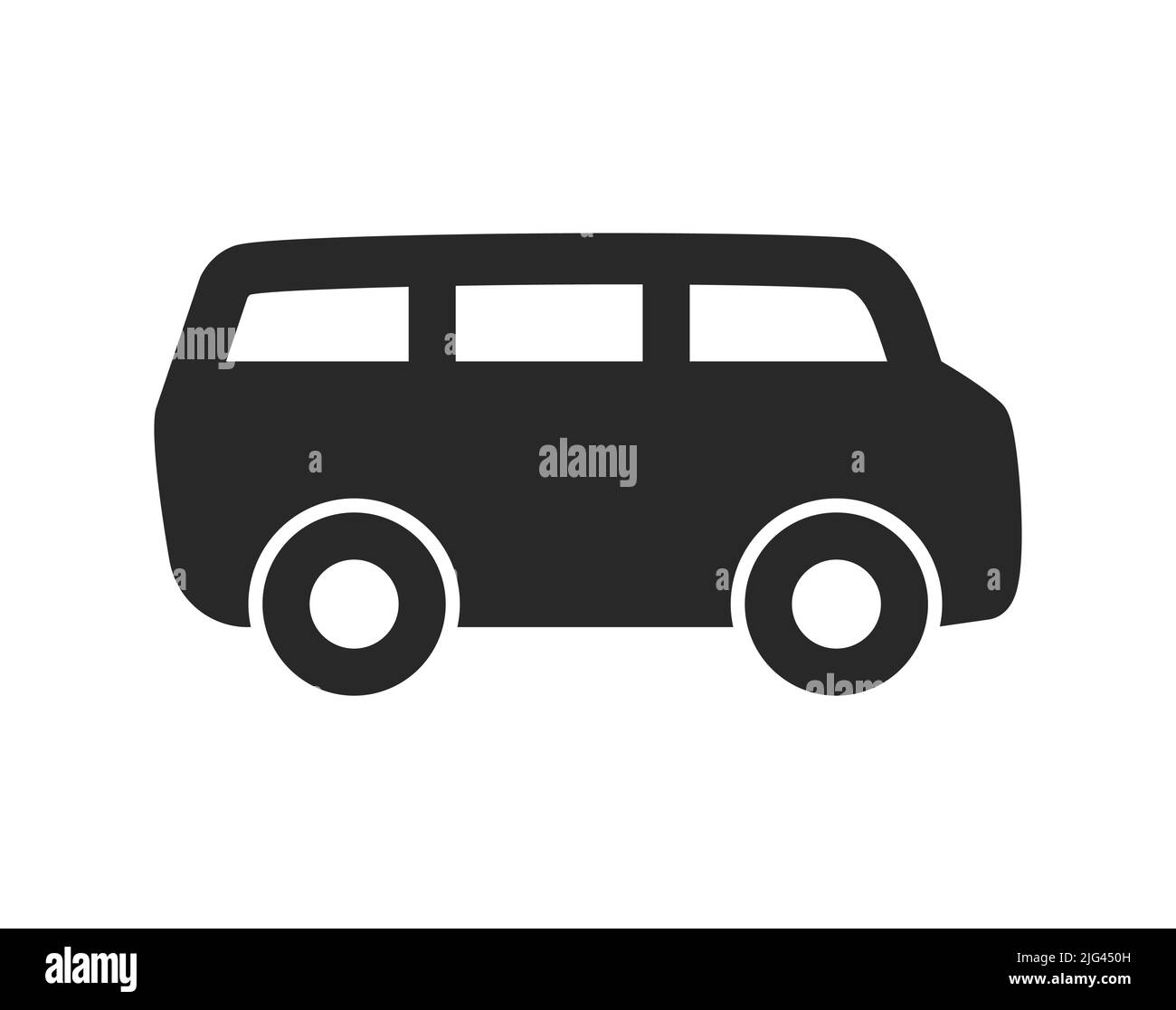simple van minivan minibus black silhouette side view icon symbol ...
