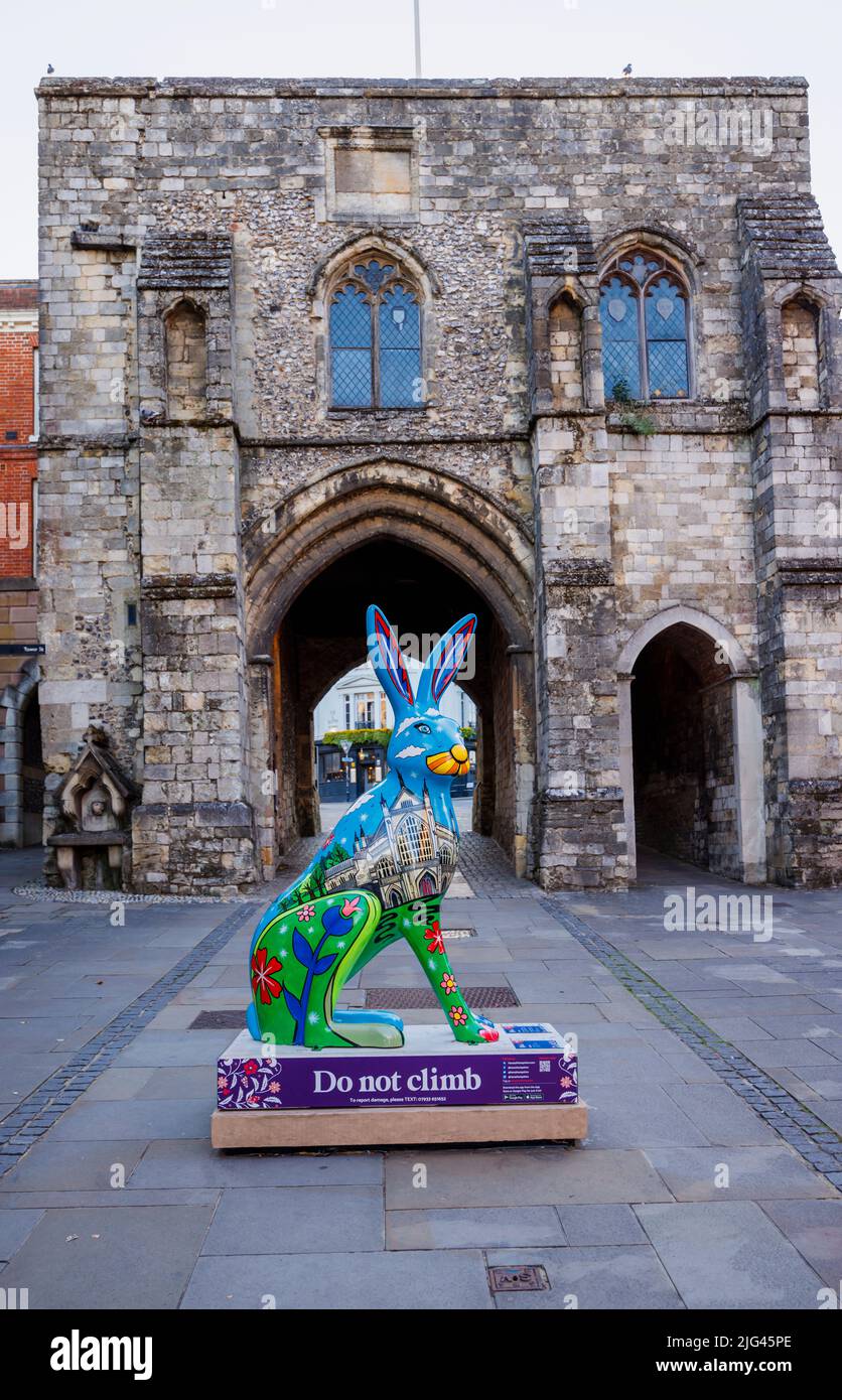 'Hero Hare', a sculpture by Jenny Leonard in the Hares of Hampshire ...