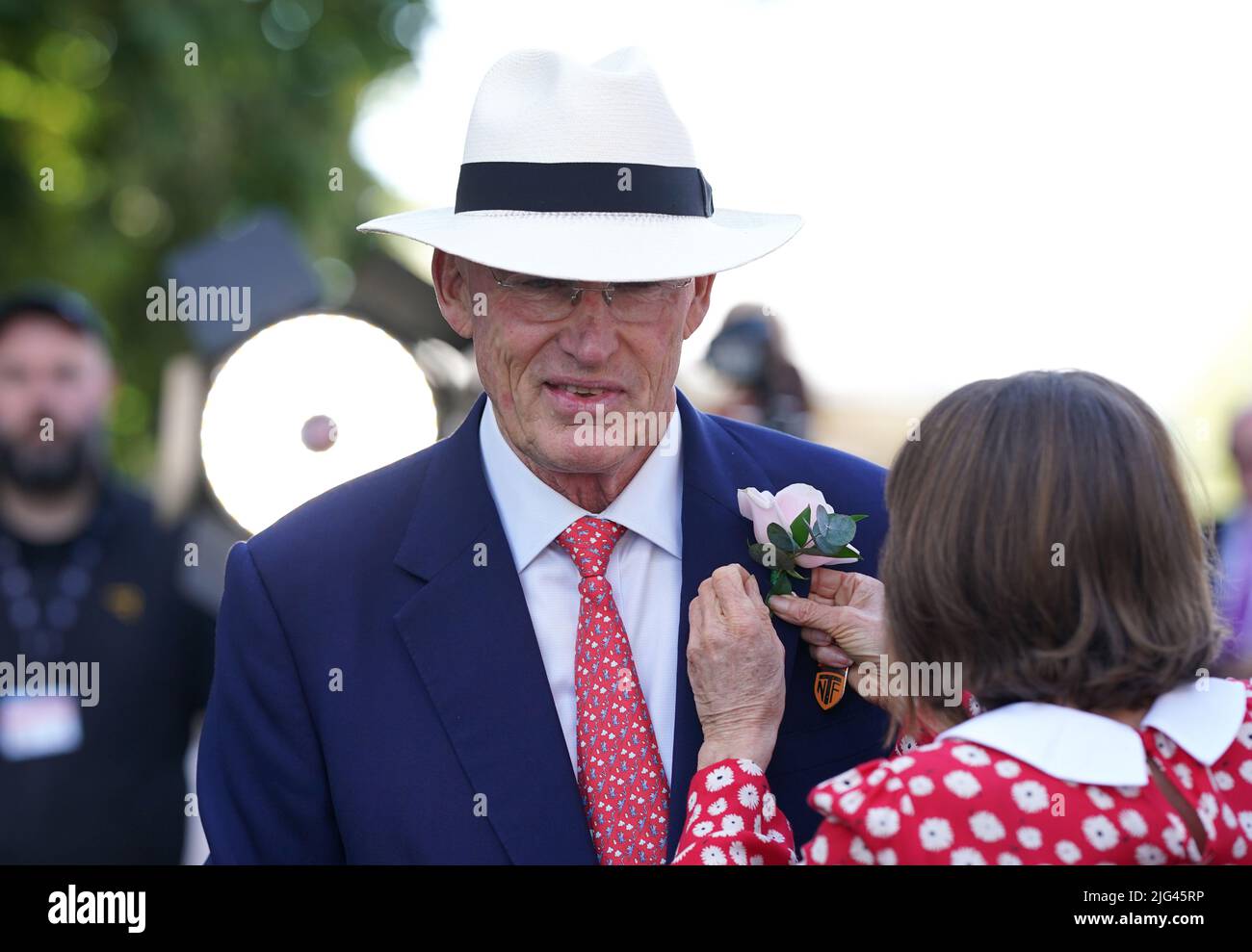 Trainer John Gosden celebrates winning the Edmondson Hall Solicitors ...