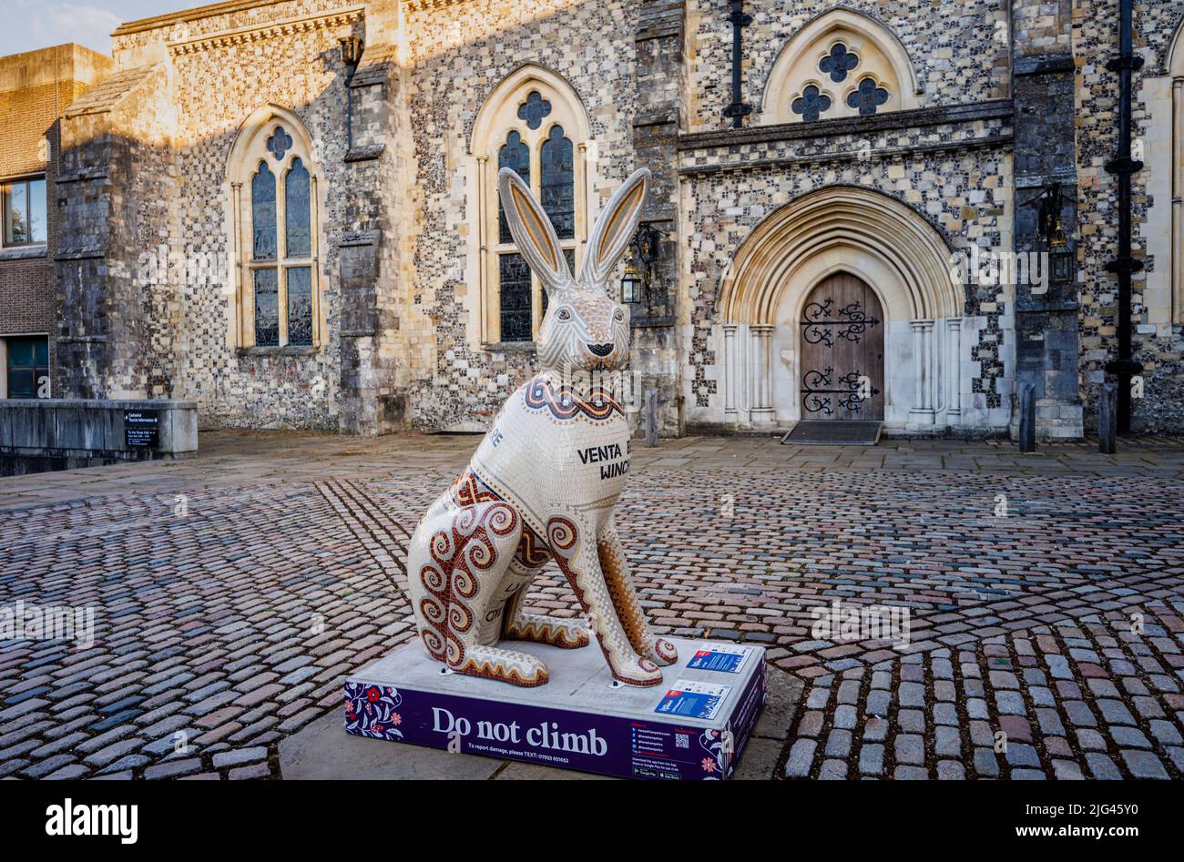 'Lepus Roman Hare', a mosaic sculpture by Emma Abel in the Hares of ...