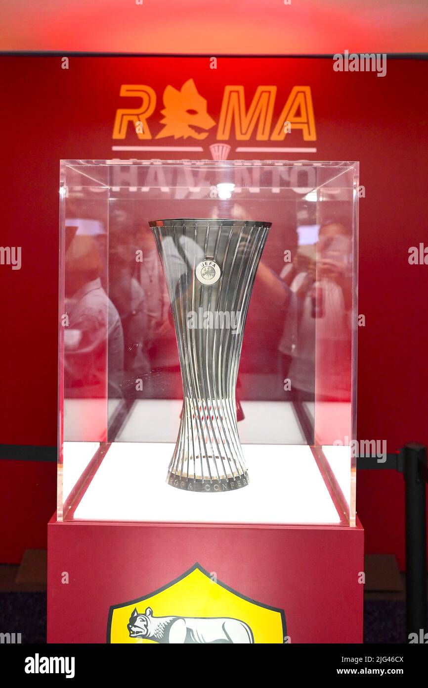 Uefa europa conference league trophy display hi-res stock photography ...