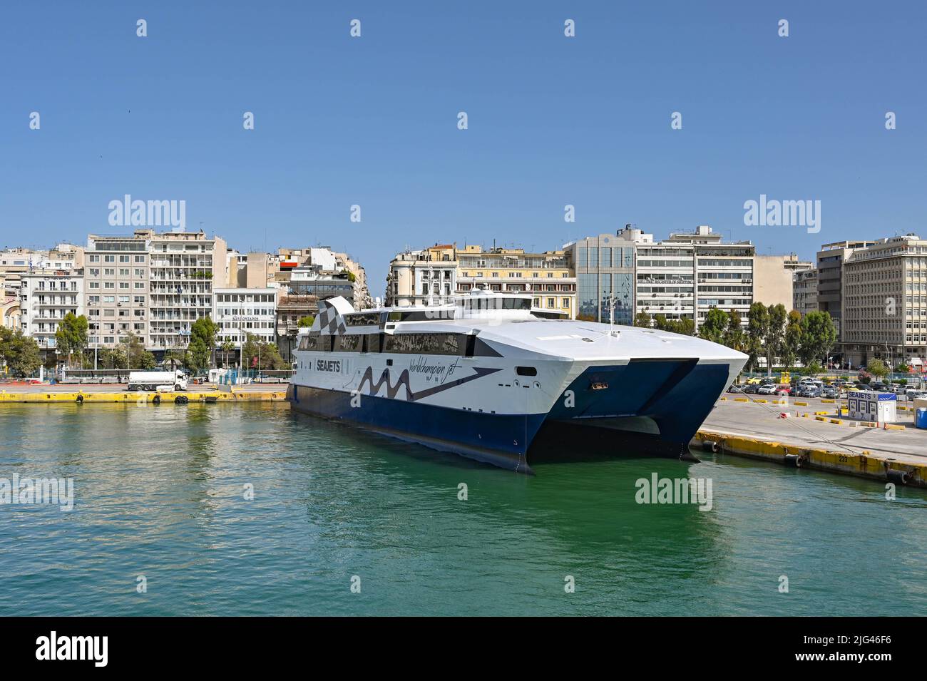 Athens, Greece - May 2022: Twin hull high speed ferry World Champion ...