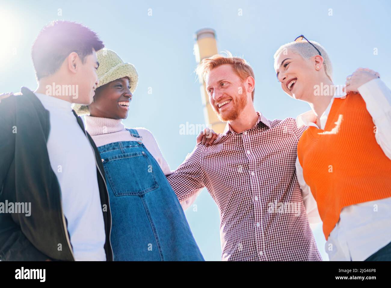Four friends having fun together hi-res stock photography and images ...