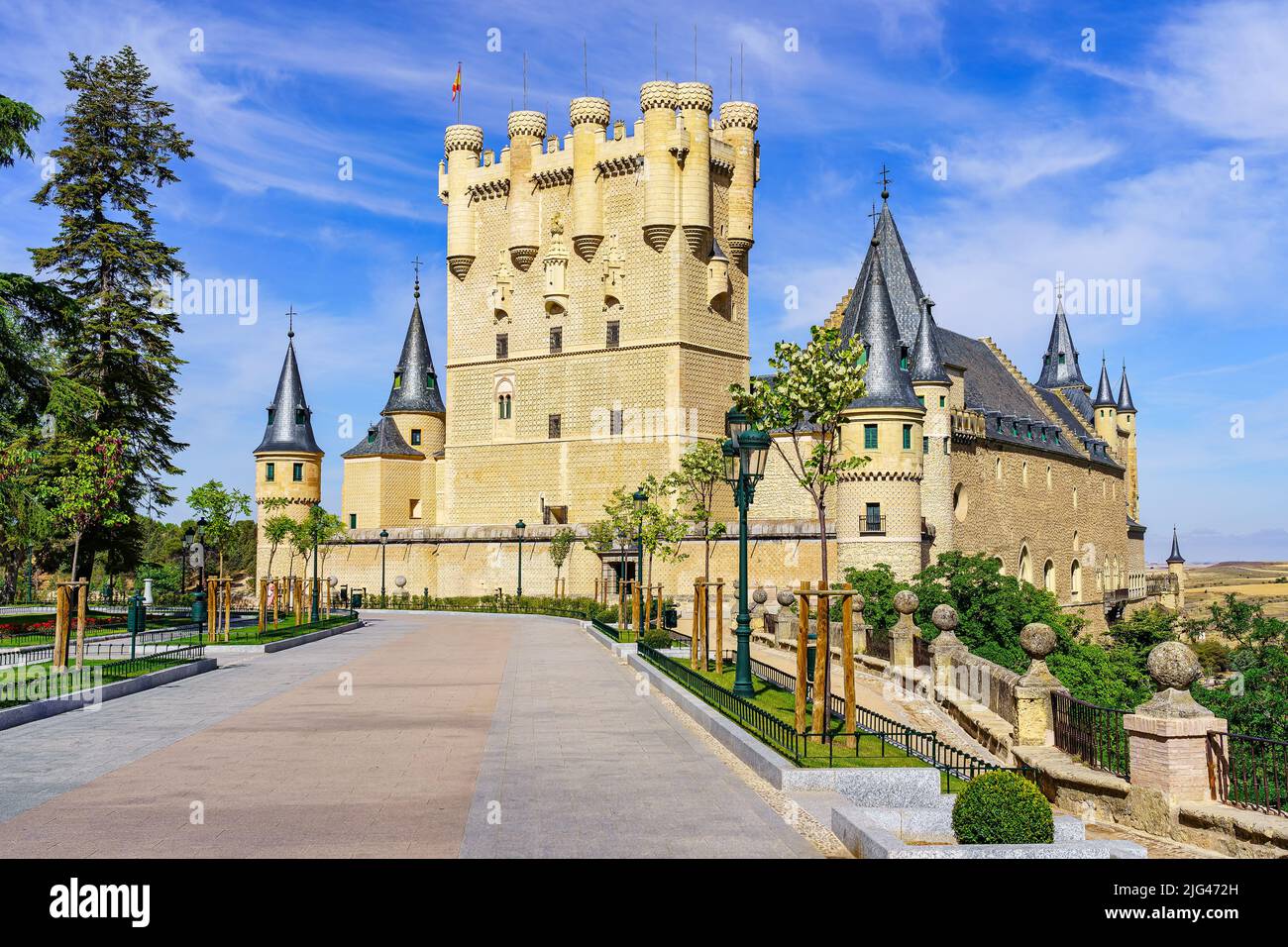Medieval castle of the world heritage city of Segovia, Spain Stock ...