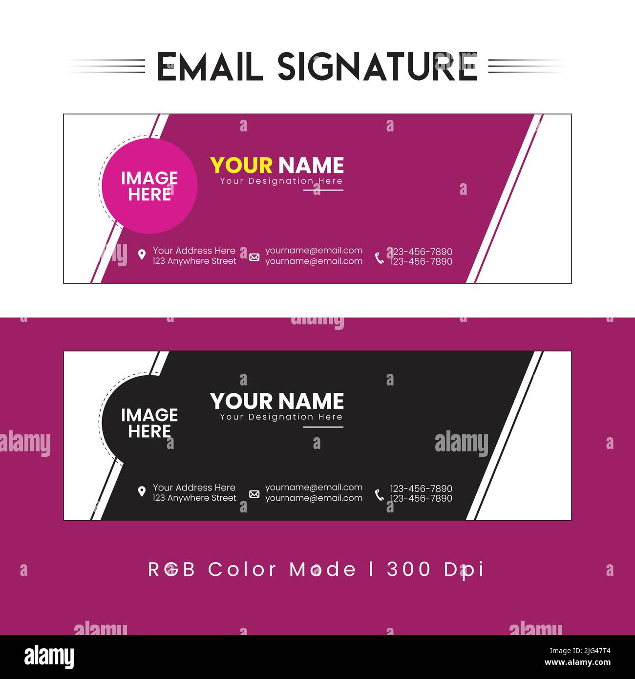 Elegant email signature Stock Vector Images - Alamy