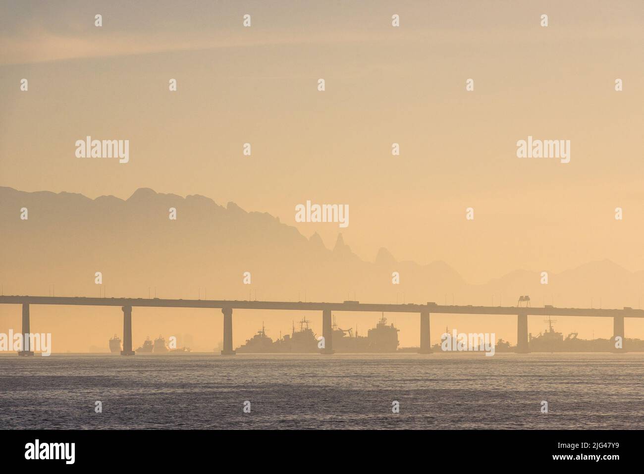 Rio - Niteroi Bridge Crossing the Guanabara Bay and Connecting Rio de ...