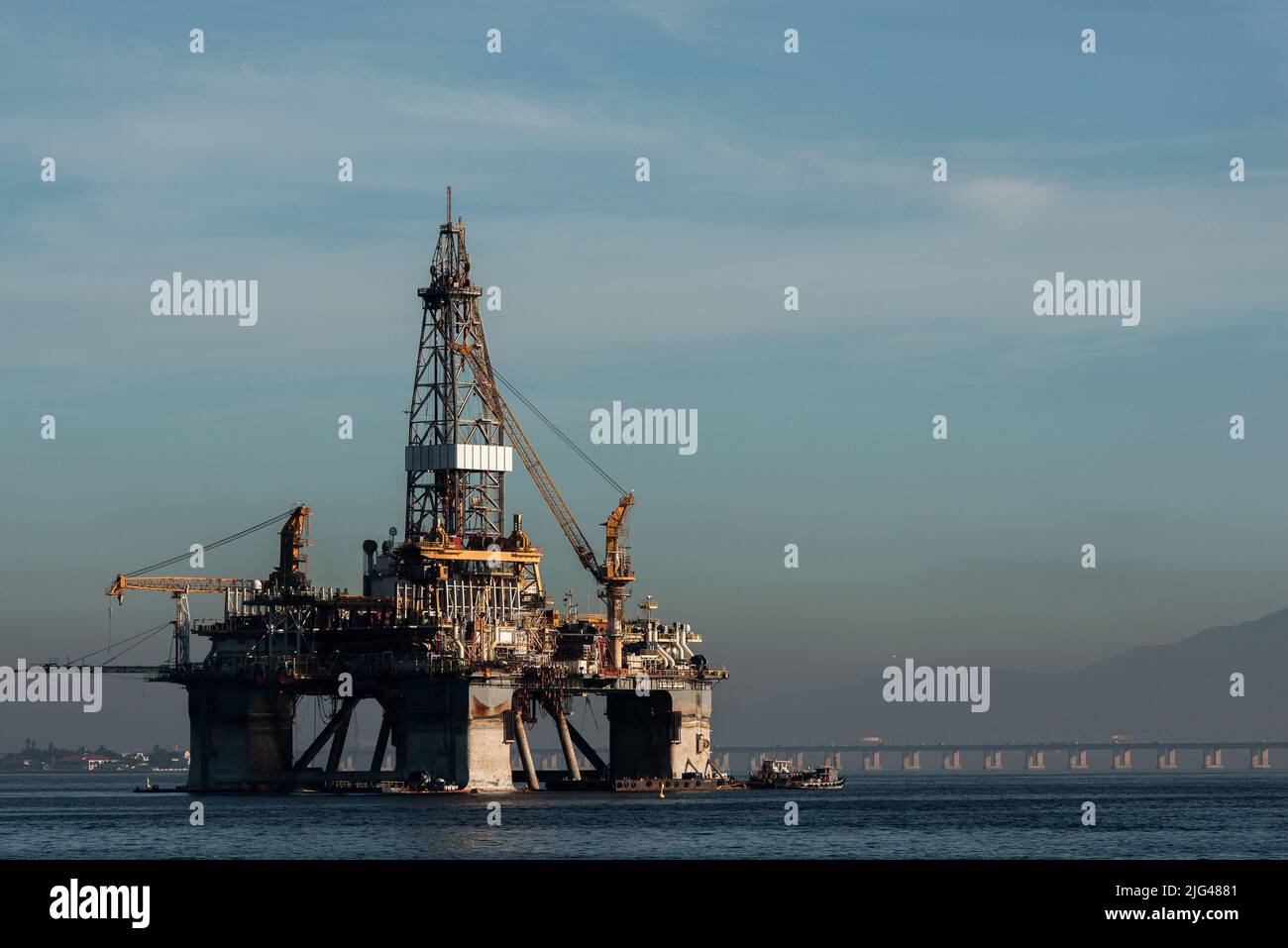 Oil Drilling Rig in Guanabara Bay in Rio de Janeiro, Brazil Stock Photo ...
