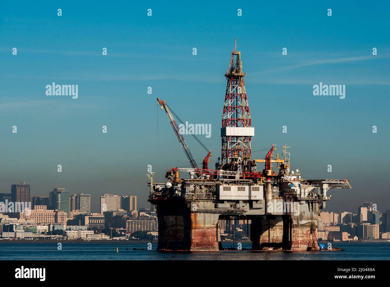 Oil Drilling Rig in Guanabara Bay in Rio de Janeiro, Brazil Stock Photo ...