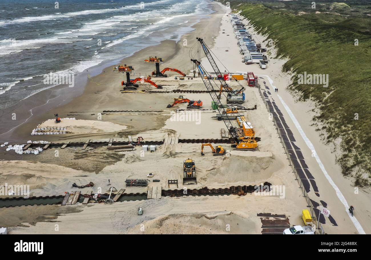 2022-07-07 14:24:29 WIJK AAN ZEE - Drone image of digging trenches for ...
