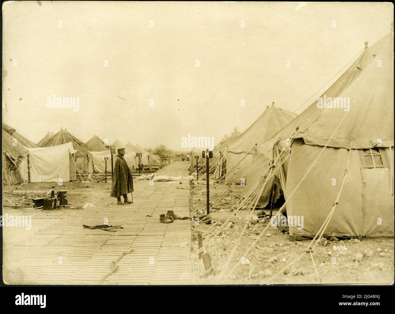 The big battle in the west. Captured engl. Tent camp with the signs of ...