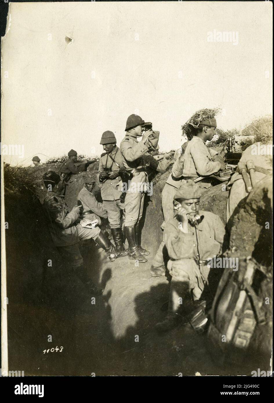 From Turkey. Palestine. Division commander inspects a Turkish position ...