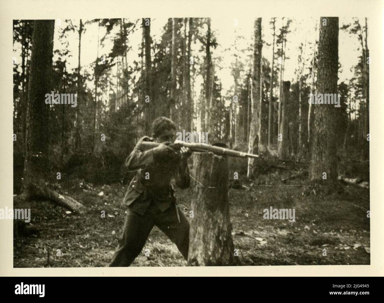Soldier portrait with mauser kar 98k rifle. Portrait of soldier in a ...