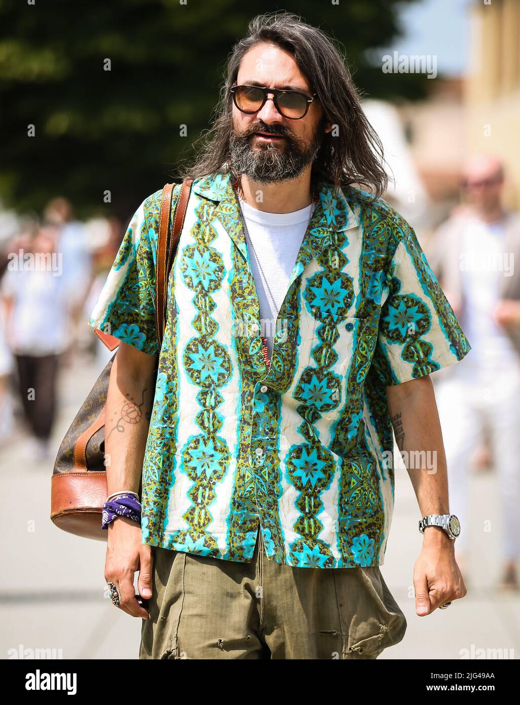 FLORENCE, Italy- June 16 2022: Lorenzo Don on the street in Florence ...