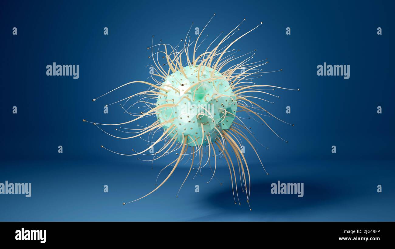 Abstract 3d virus creature. Future medical, chemistry or art concept ...