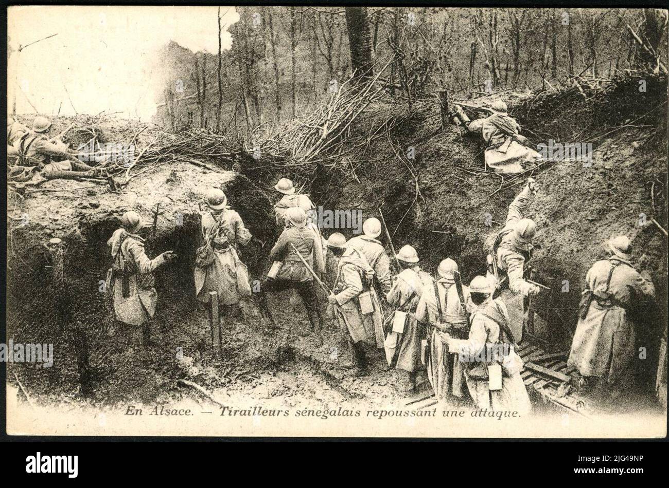 Senegalese shooters postcard in World War I, 1916. Senegalese shooters ...