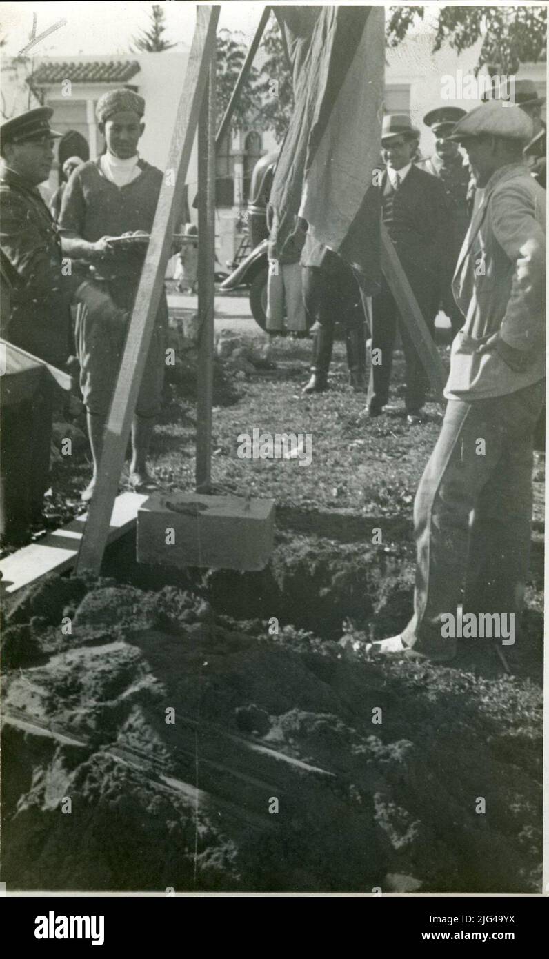 Larache photography. First stone placement, 1930. Photography with ...