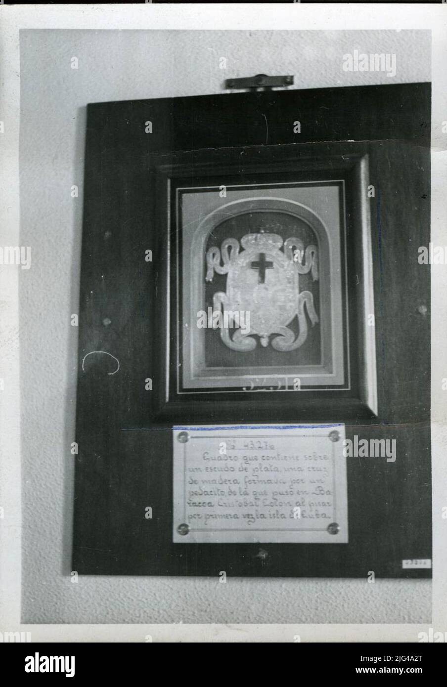 Photography of the Cristobal Colon's wooden cross placed in Baracoa ...