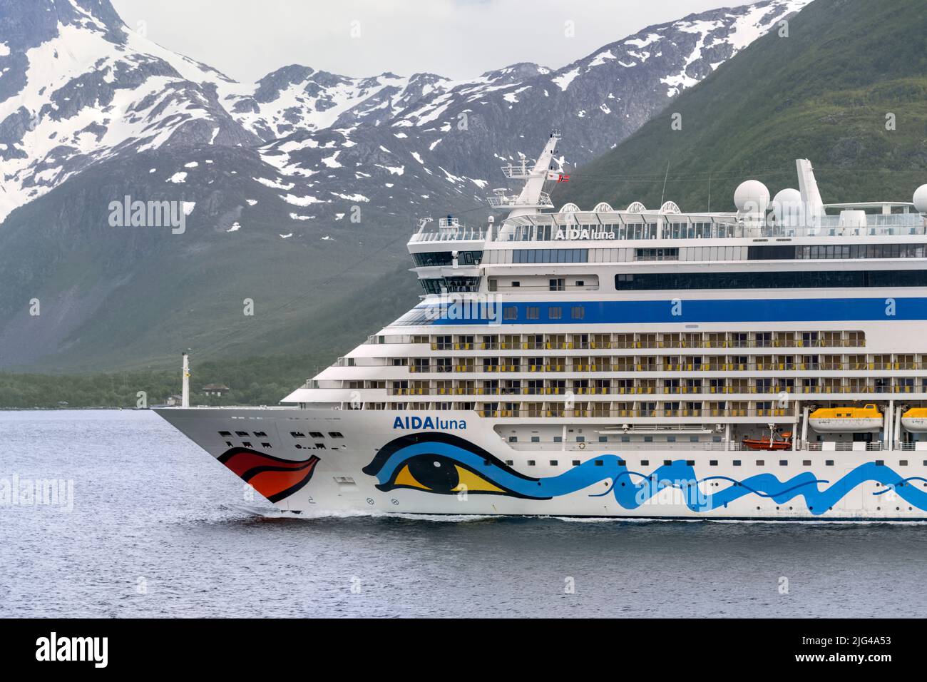 AIDAluna cruise ship at Tromso, Norwegian Fjords, Norway Stock Photo ...