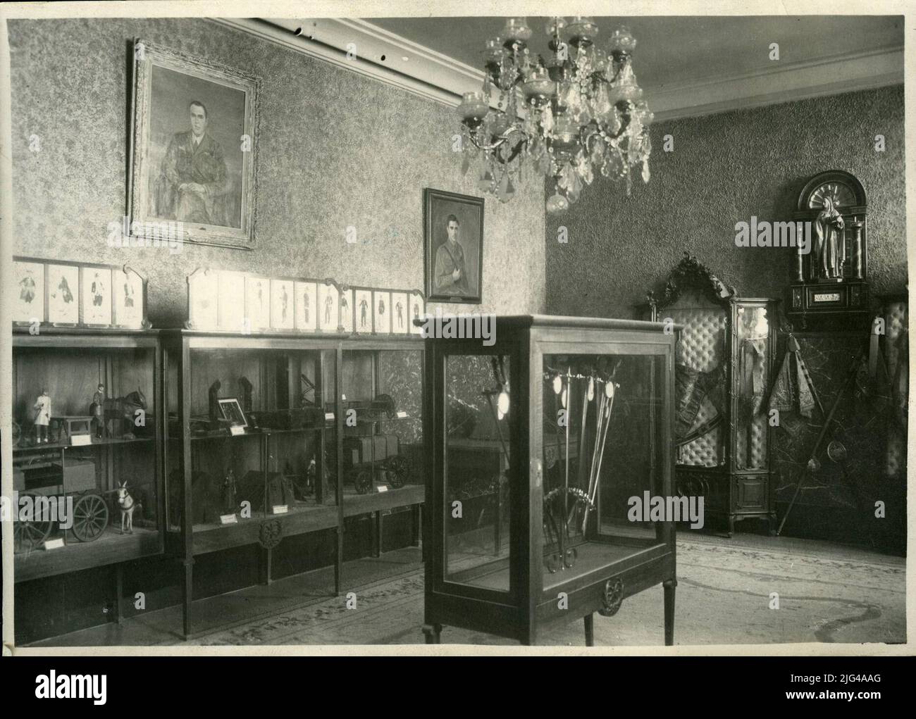 Army Museum Room. Intendance, 1930. Museum room with sabable showcase ...