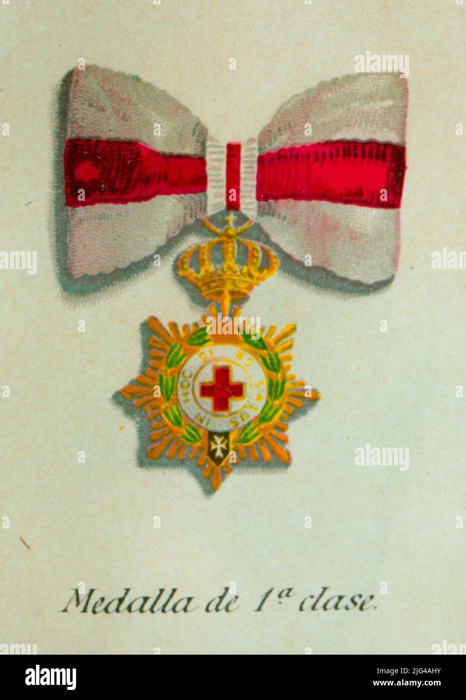 1st class medal: Ladies of the Spanish Red Cross. Illustration to ...