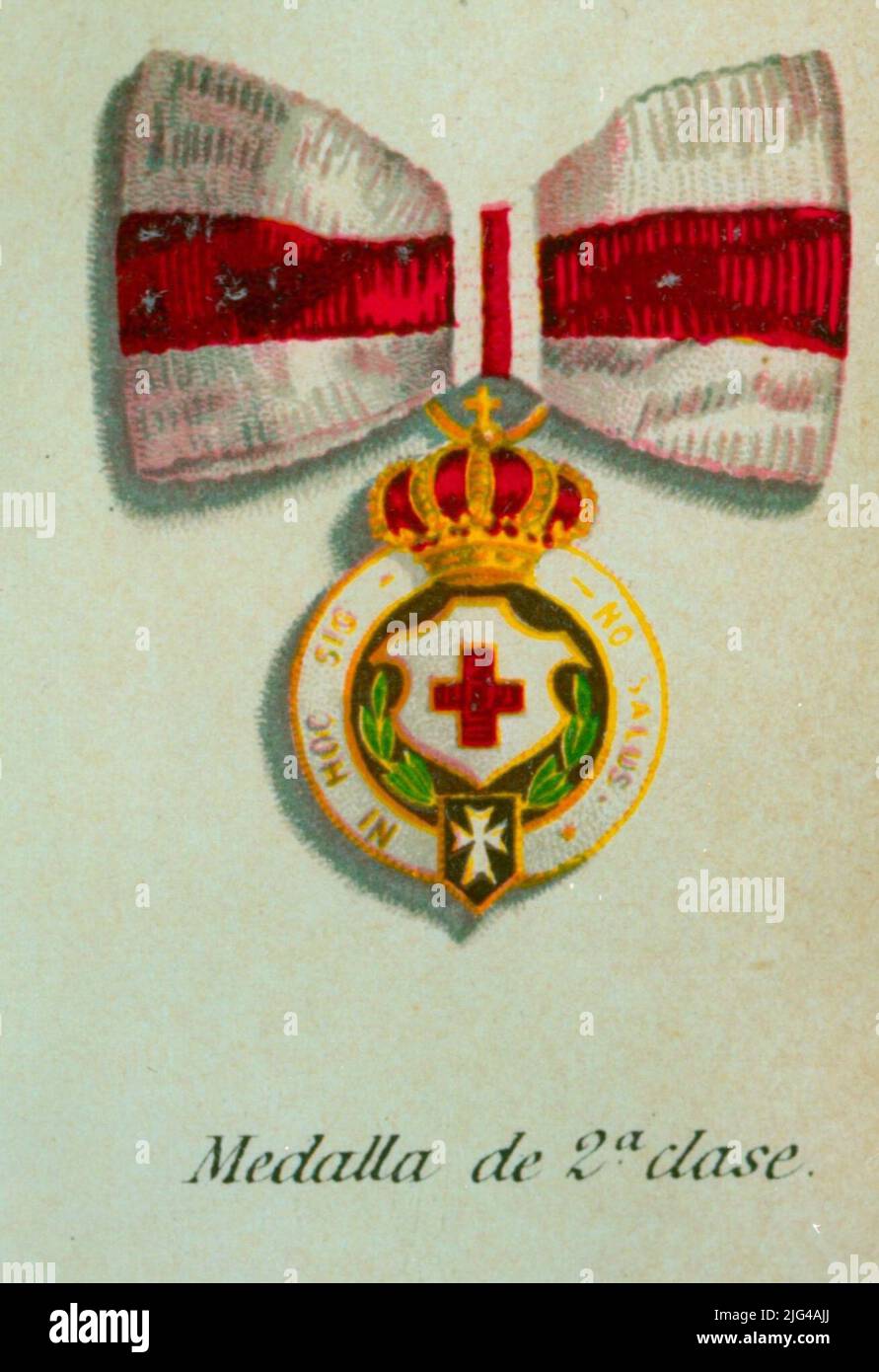 2nd class medal: Ladies of the Spanish Red Cross. Illustration to ...
